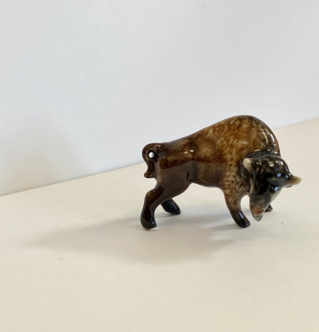 Hand-painted Miniature Bison Buffalo Calf Porcelain Figurine – 25115 - Etsy