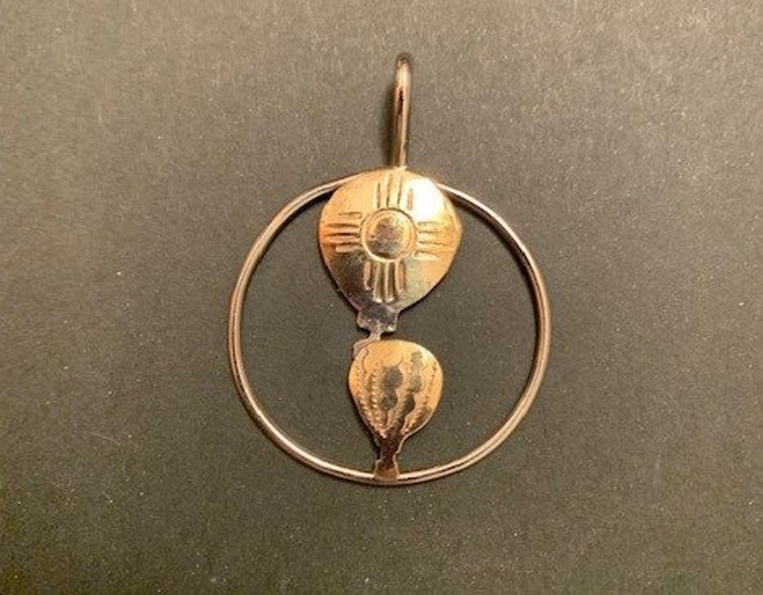 Navajo-crafted Nickel Silver Double Hot Air Balloon With Zia Pendant ...