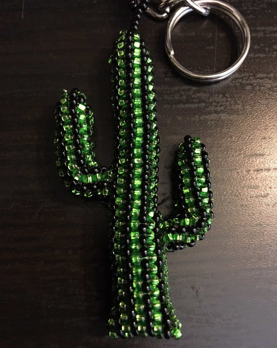 Hand-beaded Saguaro Cactus Key Ring Zipper Pull Purse Fob 28543 - Etsy