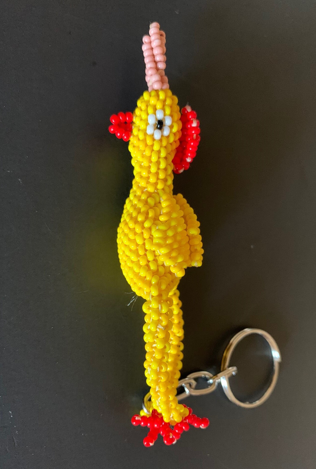 Hand-beaded Key Ring Chain of a Rubber Chicken - Etsy