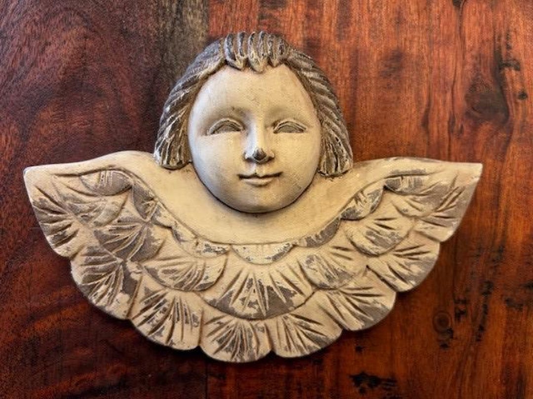 Hand-carved Vintage Wood putti Angel With Wings 29325 - Etsy