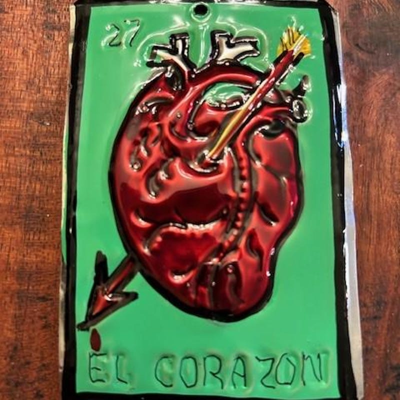 Red Tin Heart Ornament - Etsy