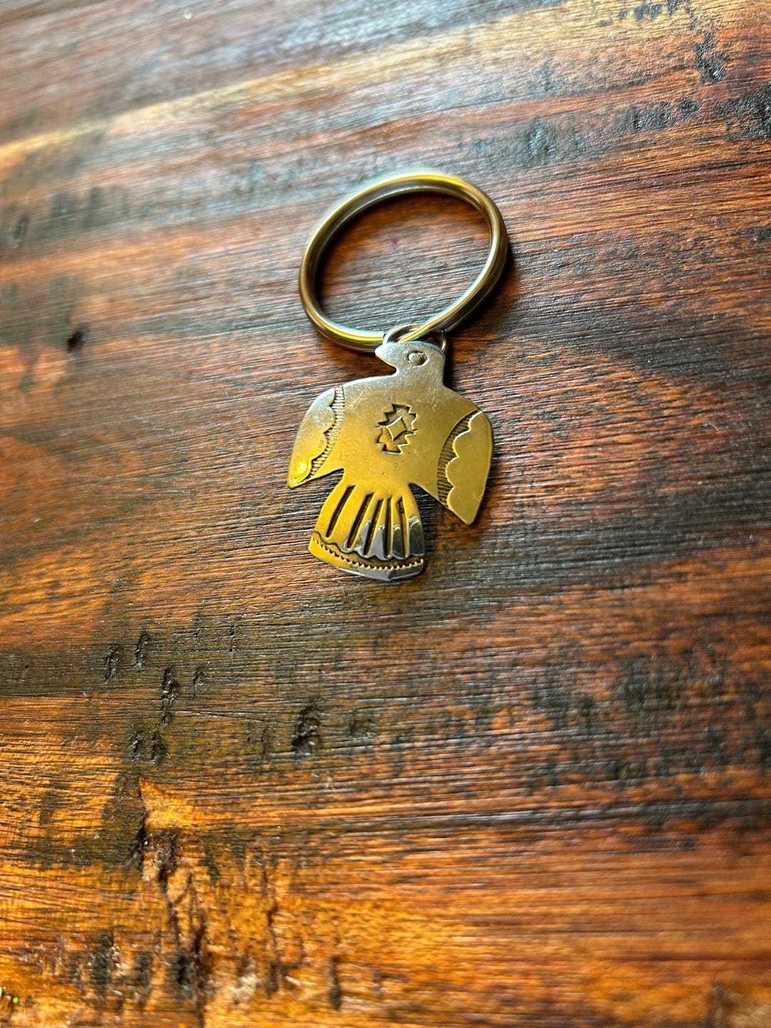 Navajo-crafted Alpaca Silver Key Ring Zipper Pull With Thunderbird ...