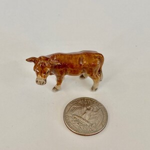Hand-painted Miniature Porcelain Brown Cow Figurine – 26812 - Etsy