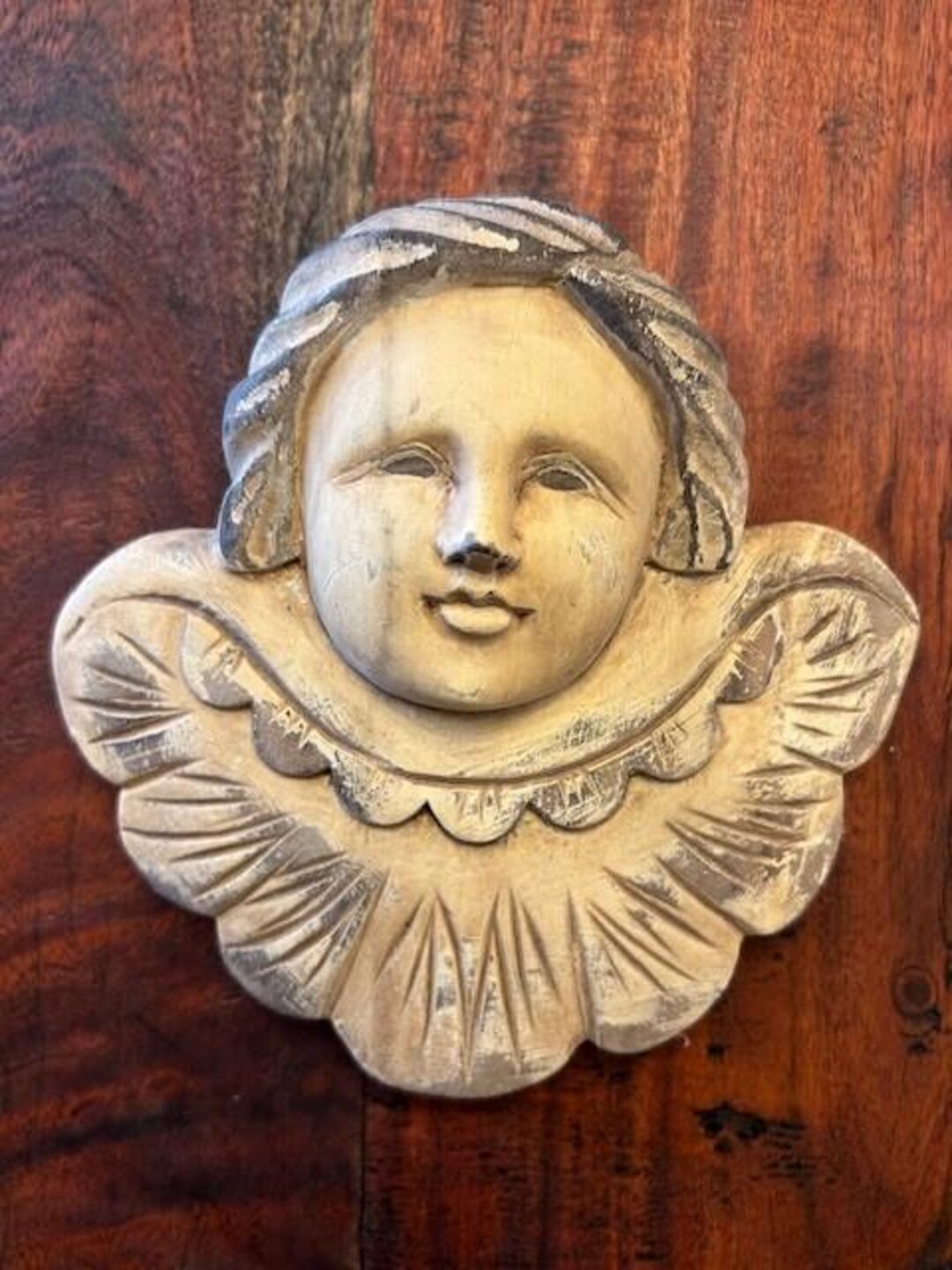 Hand-carved Vintage Wood putti Angel With Wings 29324 - Etsy
