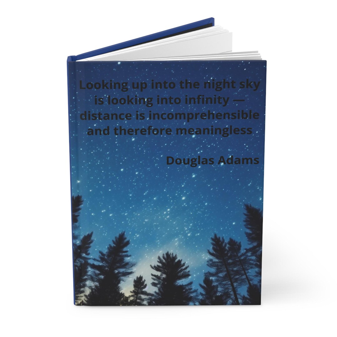 Inspirational Starry Sky Journal - Douglas Adams Quote, Gift for Nature ...