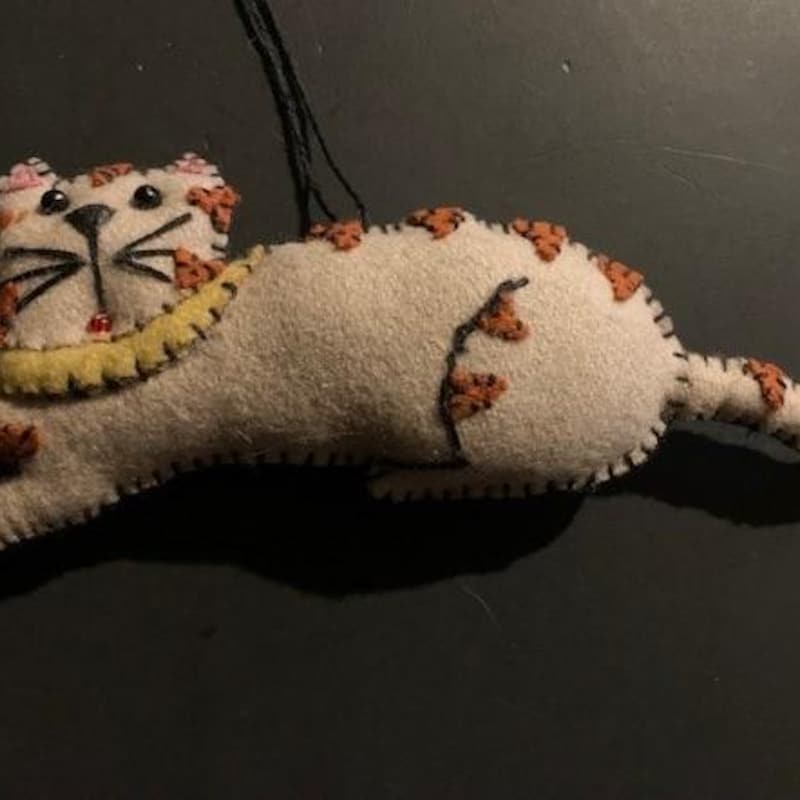 Felt Cat Ornaments Beaded - Etsy