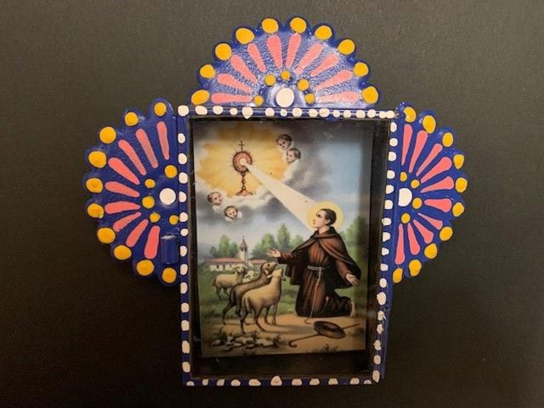 Hand-painted Tin Nicho With St. Francis of Assisi and Angels 26857 - Etsy