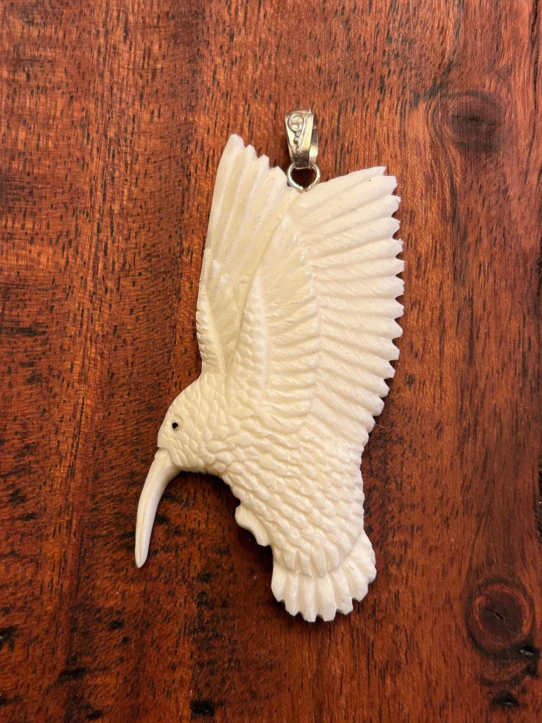 XXL Hand-carved Bovine Bone Hummingbird Pendant 29796 - Etsy