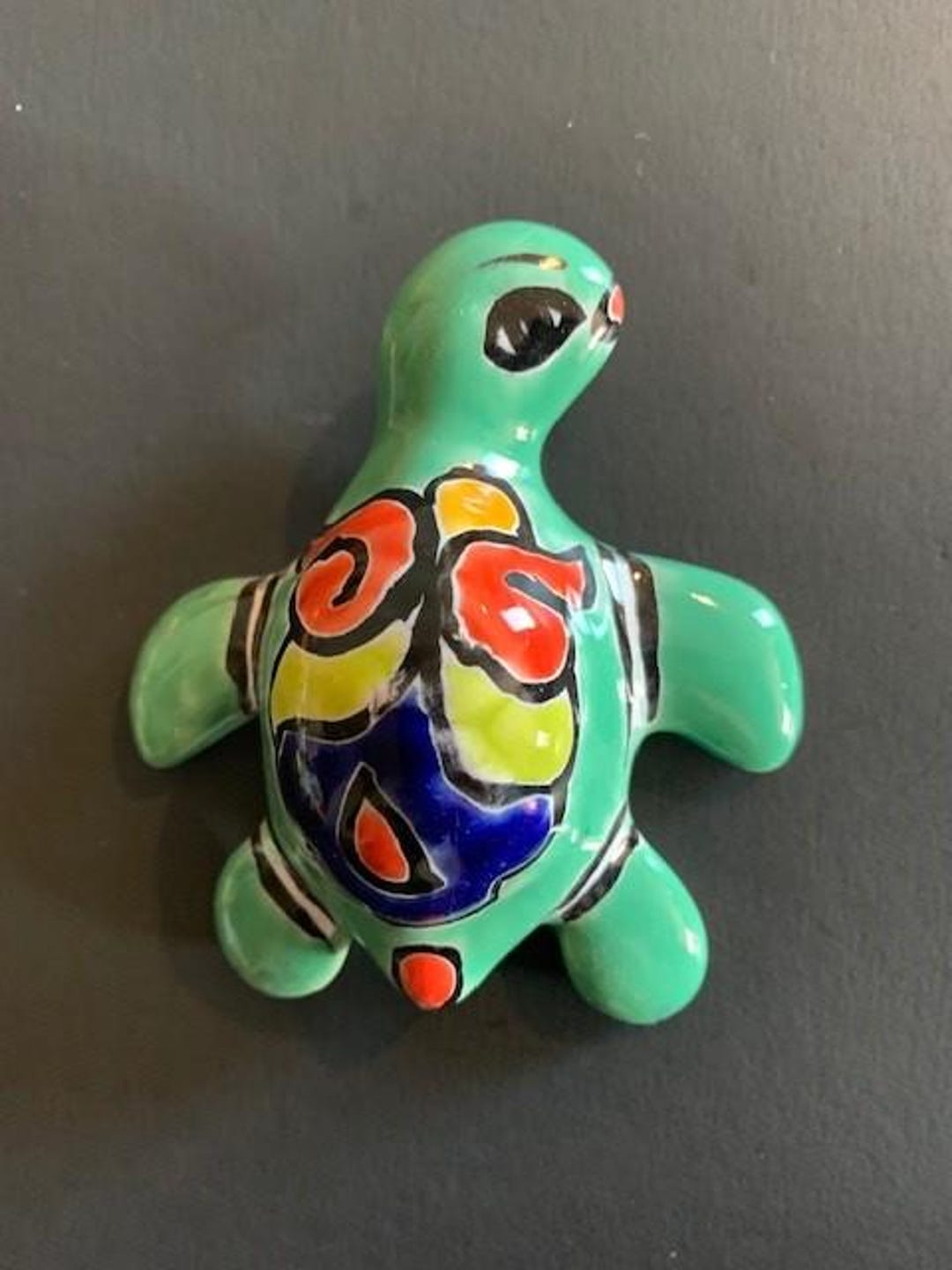 Hand-painted Talavera Sea Turtle Figure in Green – 25539 - Etsy