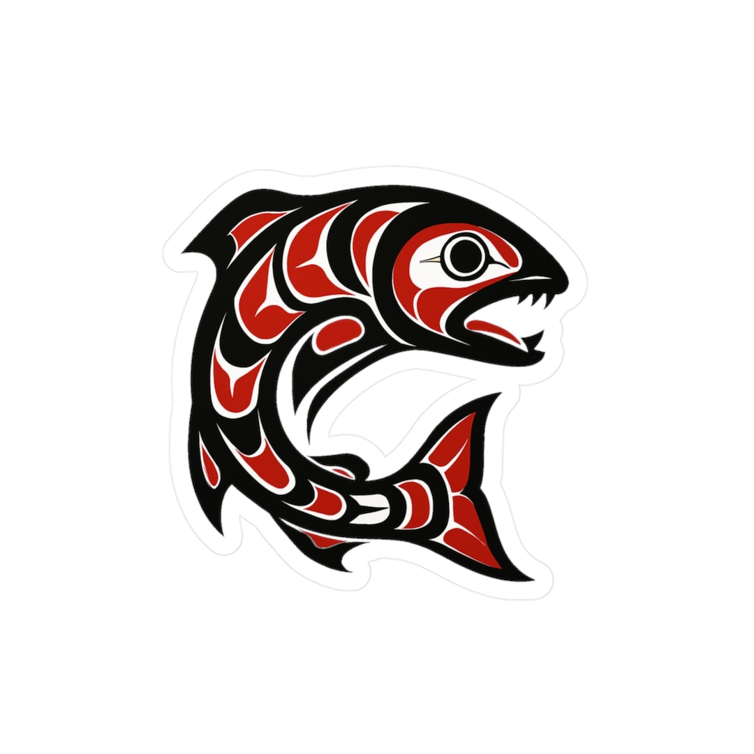 Pacific Northwest Haida-inspired Salmon Vinyl Decal - Etsy