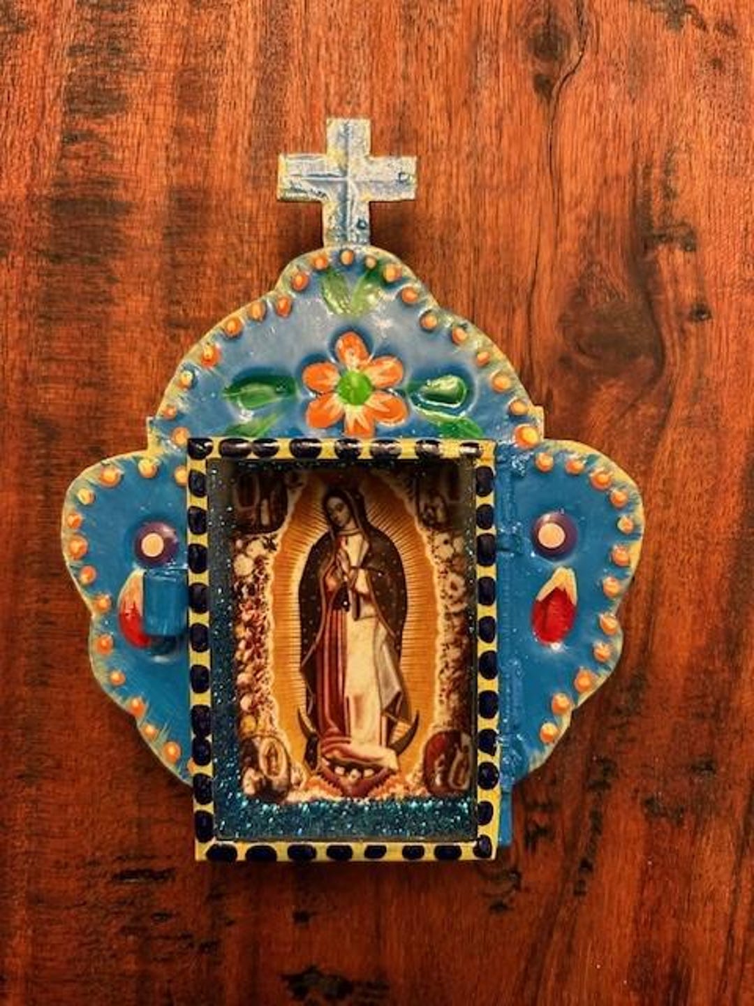 Hand-painted Tin Nicho With Our Lady of Guadalupe Image 29393 - Etsy