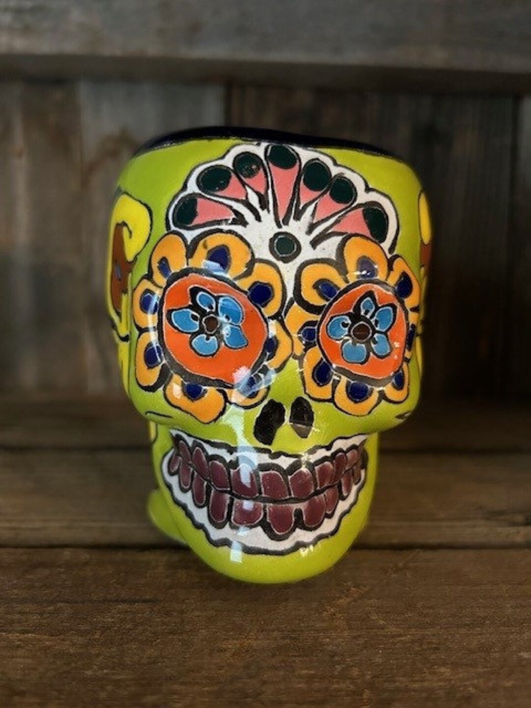 Authentic Hand-painted Talavera Sugar Skull Day of the Dead Calavera ...