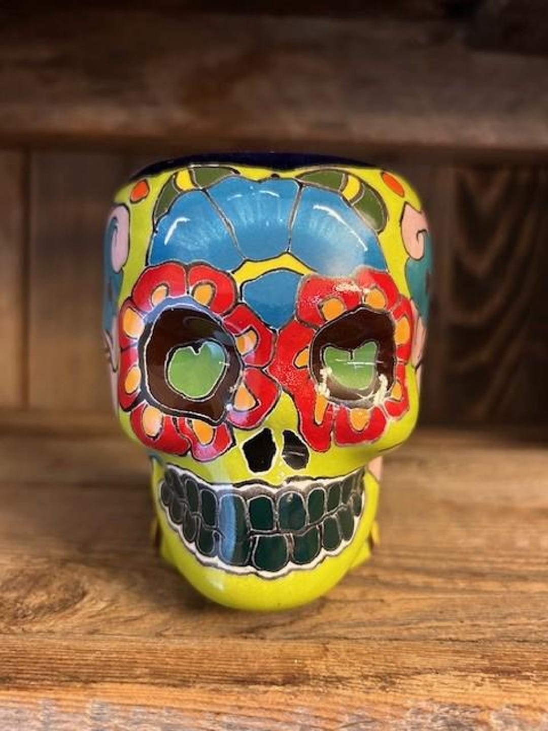 Authentic Hand-painted Talavera Sugar Skull Day of the Dead Calavera ...