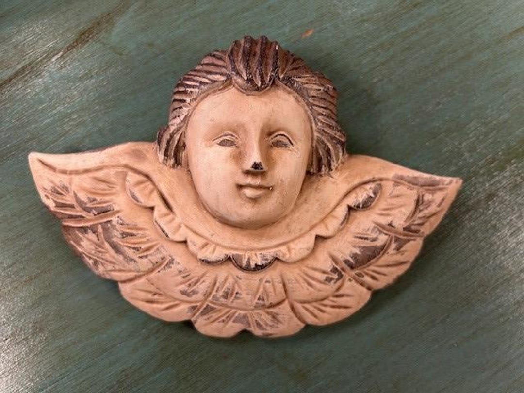 Hand-carved Vintage Wood “putti” Angel With Wings – 29297 - Etsy