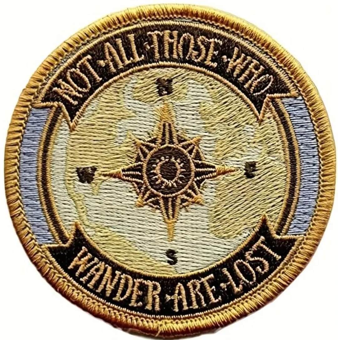 Woven and Embroidered Compass Patch Emblem Applique “not All Who Wander ...