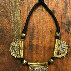 Vintage Pakistani Ceremonial Necklace in Gold Wash Over Brass, Mother ...