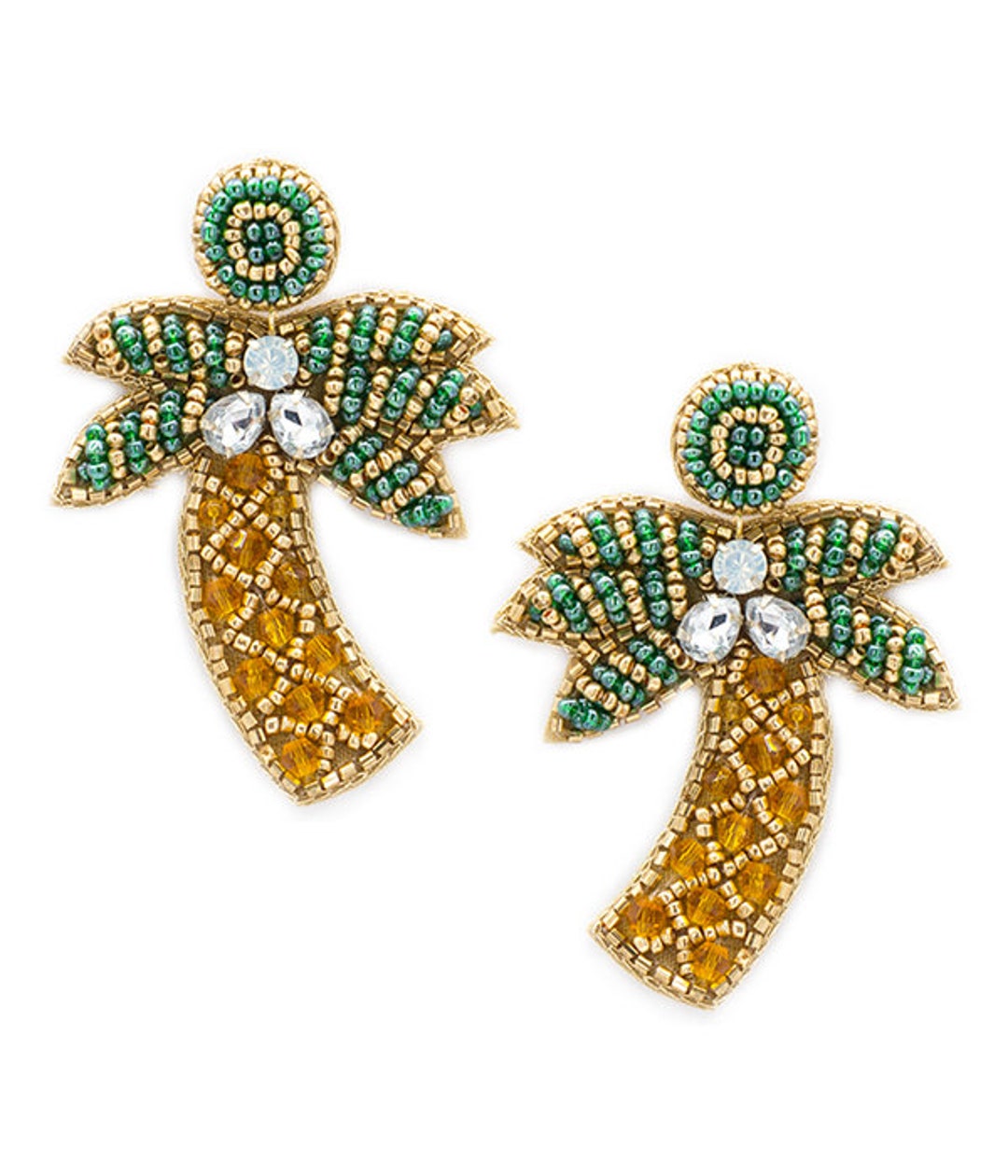 Hand-beaded Tropical Vibe Palm Tree Earrings 27051 - Etsy