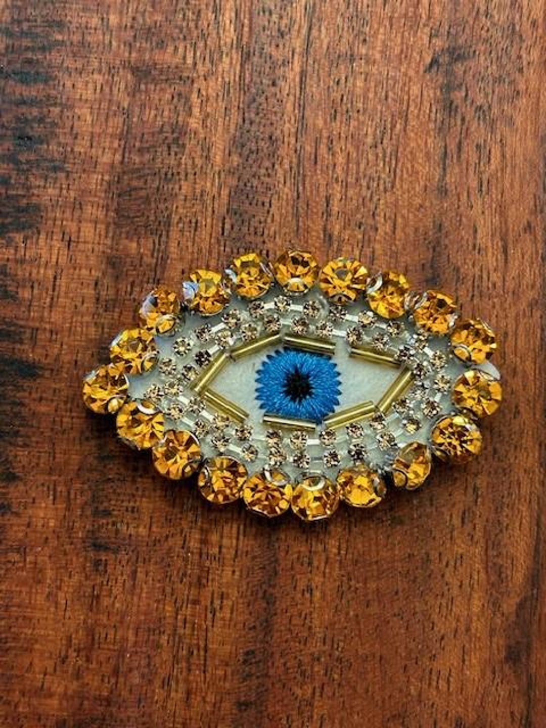 Bead and Rhinestone Evil Eye Patch With Bling Appeal 29871 - Etsy