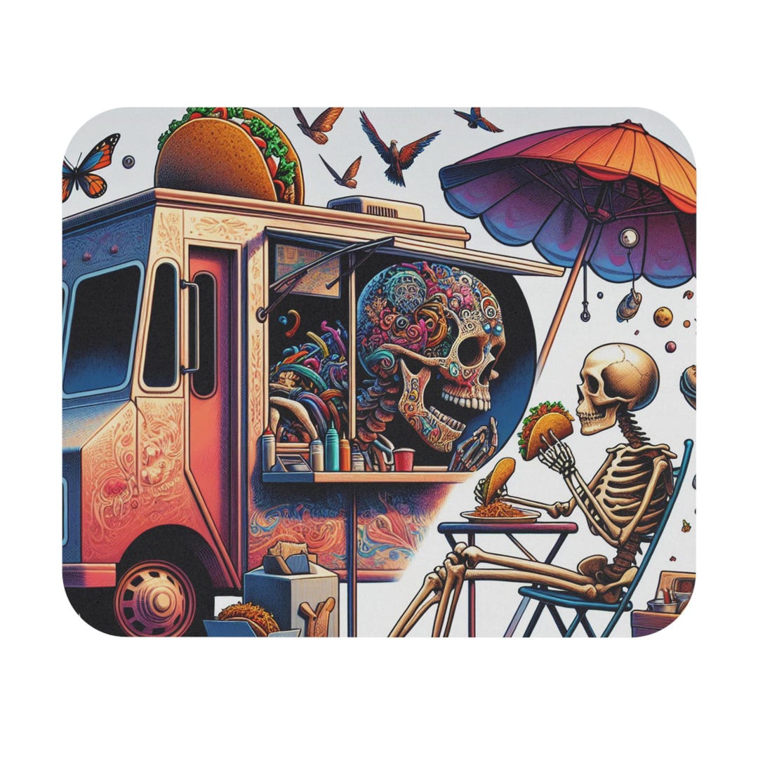 Mouse Pad With Day of the Dead/dia De Los Muertos Skeleton at Taco ...