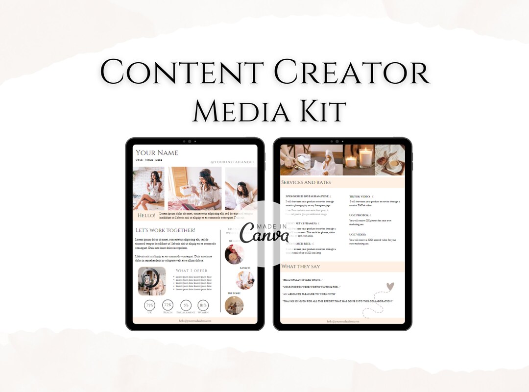 Content Creator Media Kit Template, Media Kit Template Canva ...