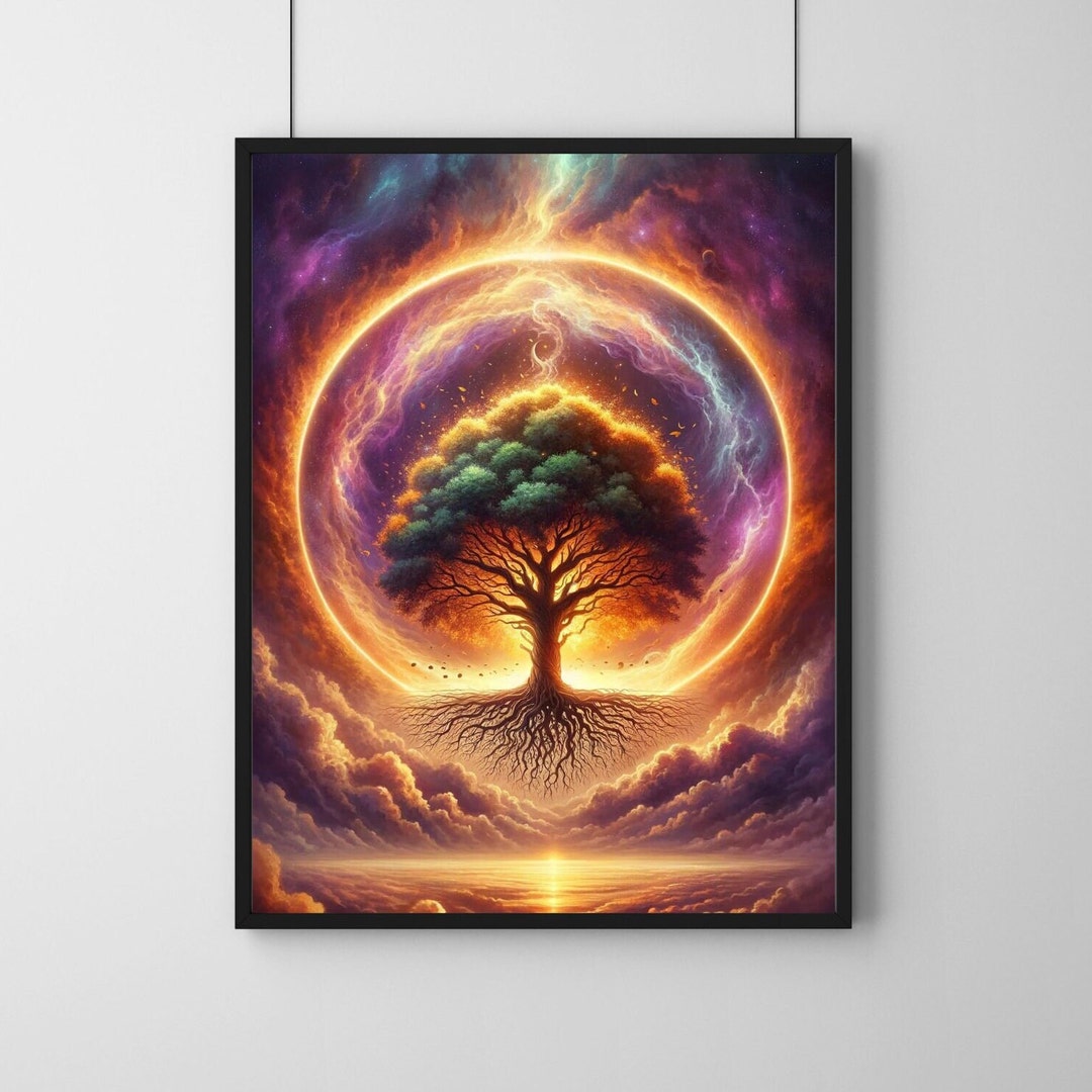 Astral Twilight Tree of Life Digital Print: Cosmic Energy, Mystical ...