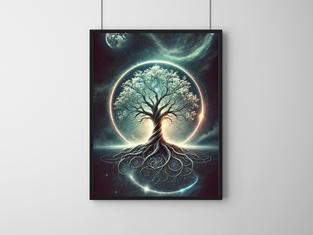 Mystical Tree of Life With Cosmic Roots | Spiritual Digital Art ...