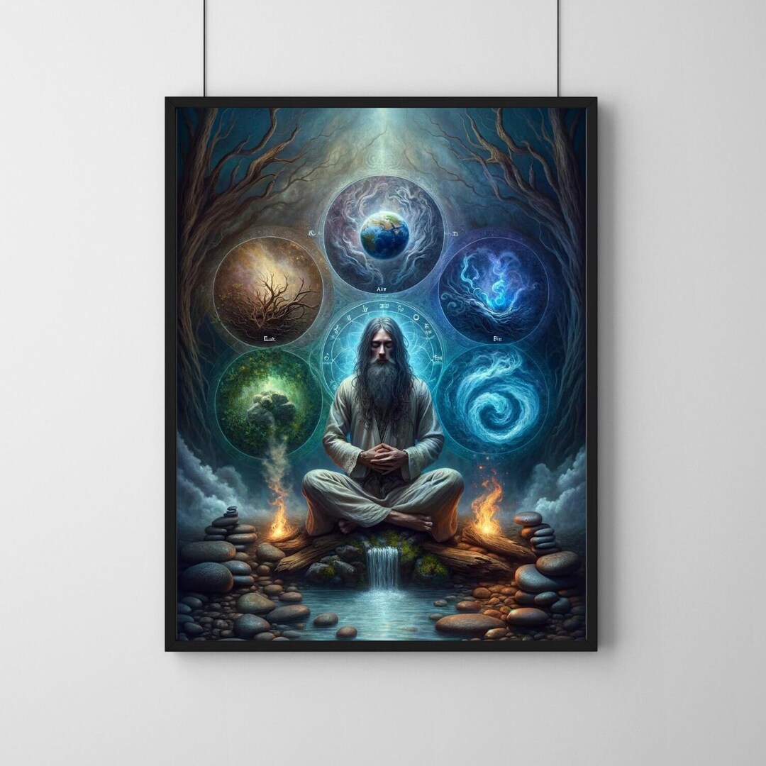 Elemental Shaman Digital Art Meditation With Earth, Water, Air, Fire ...