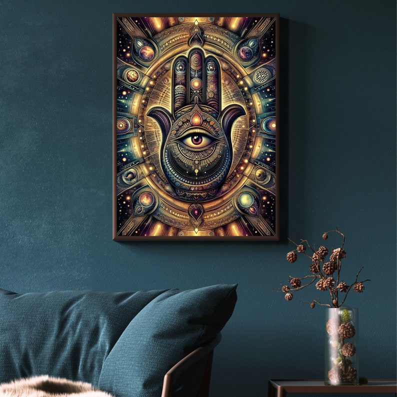Hamsa Hand Cosmic Visions Digital Print Sacred Geometry & Celestial ...