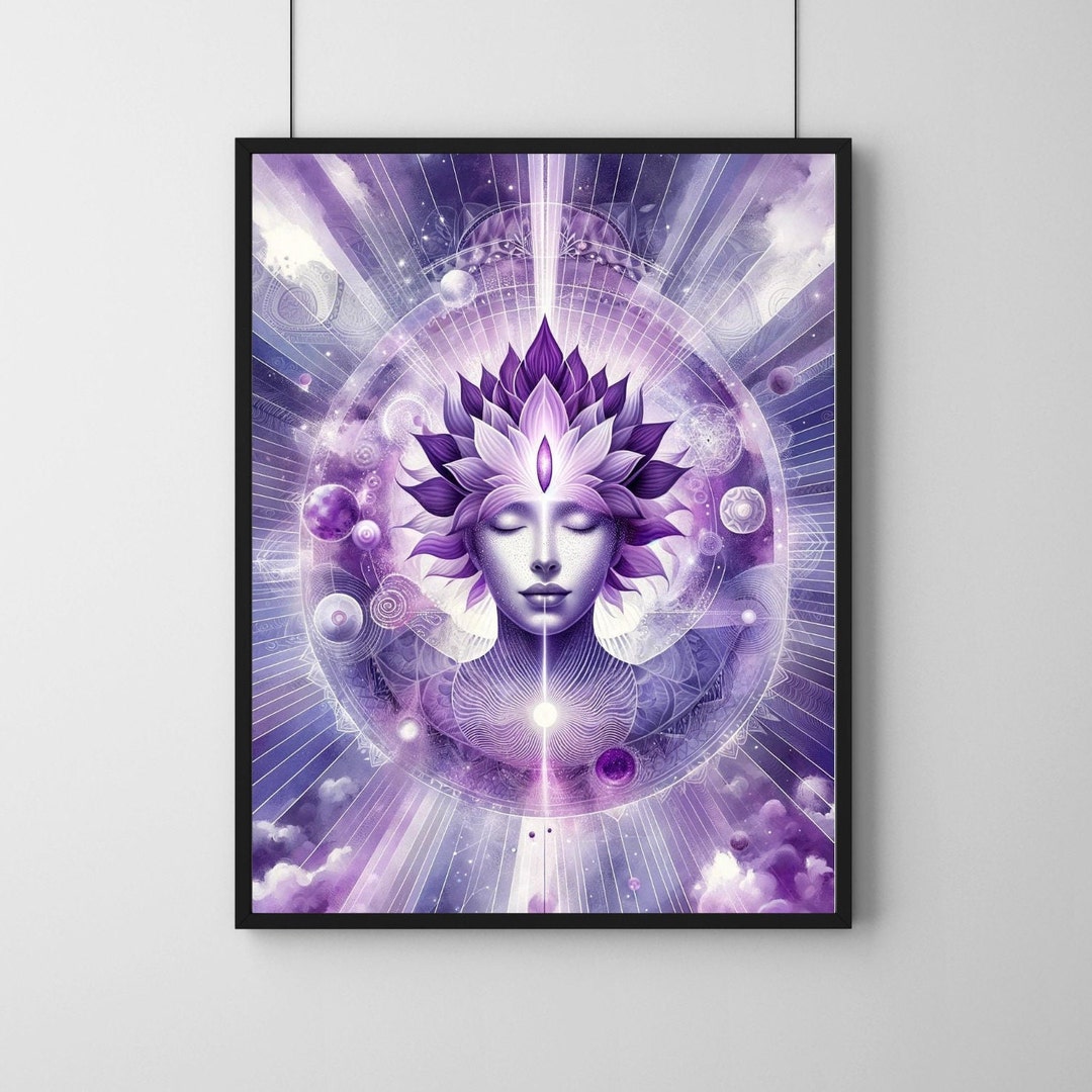 Crown Chakra Divine Connection Digital Print, Seventh Chakra ...