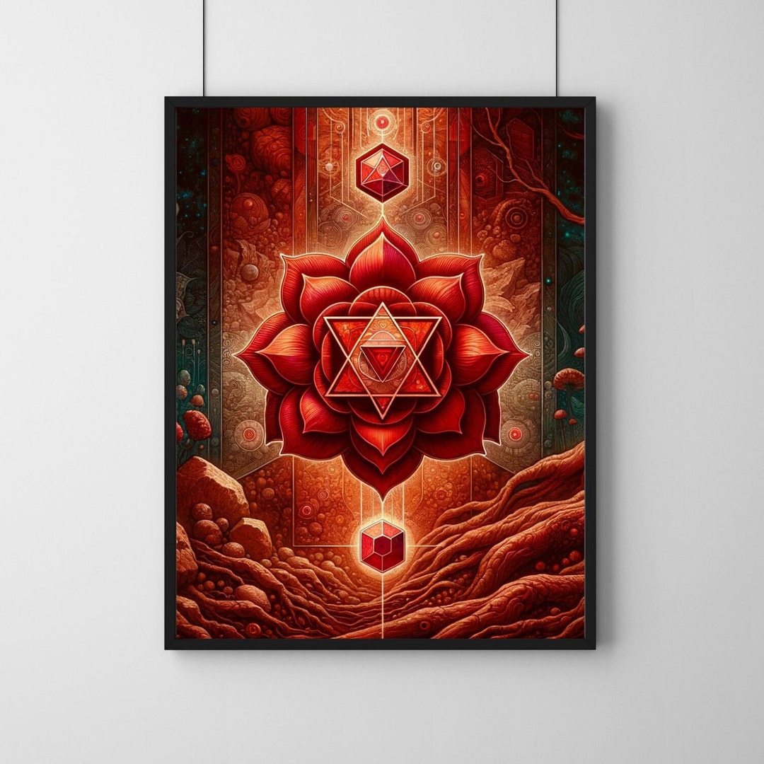 Sacred Geometry Digital Print - Root Chakra Activation Mandala ...