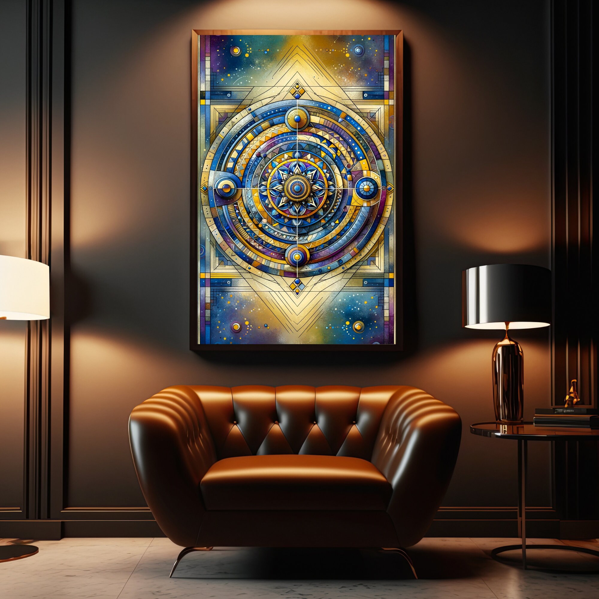 Cosmic Sacred Geometry Art Print, Celestial Mandala Wall Art, Spiritual ...