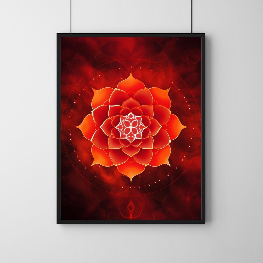 Root Chakra Activation Digital Print - Muladhara Meditation Art for ...