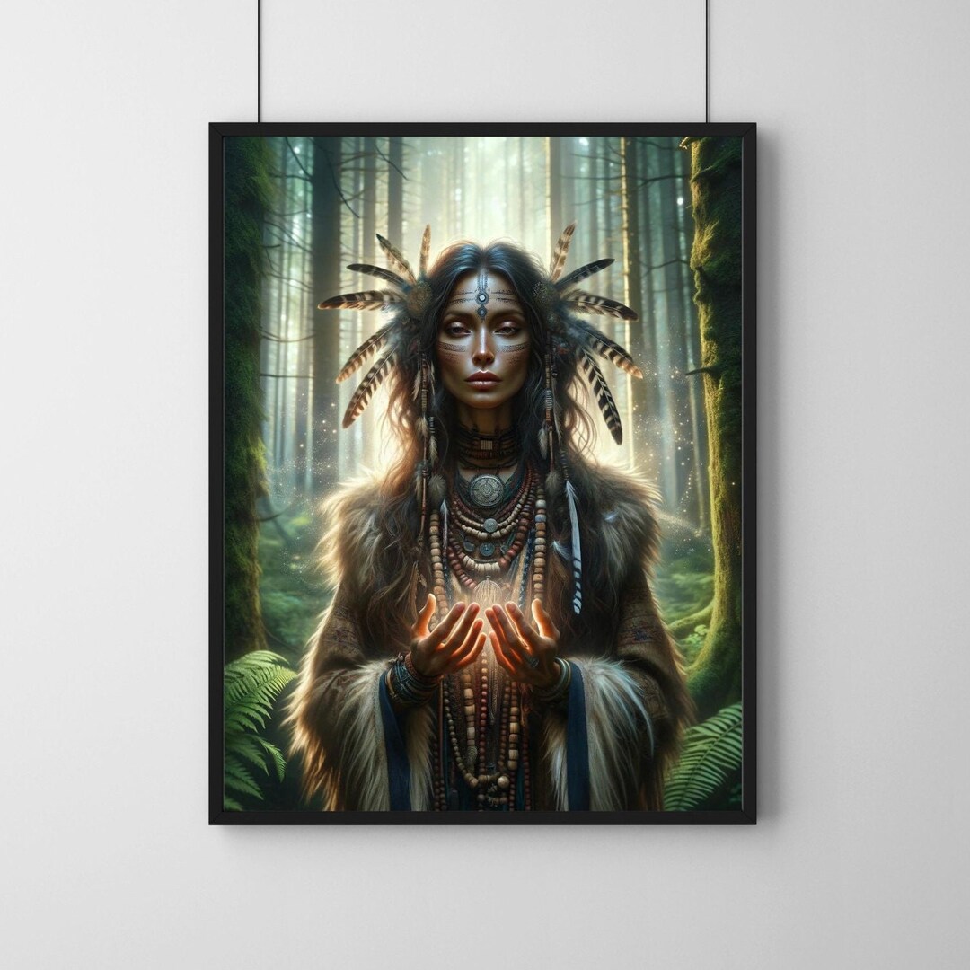 Forest Shaman Healing Ritual - Digital Art of a Mystic Healer in Nature ...
