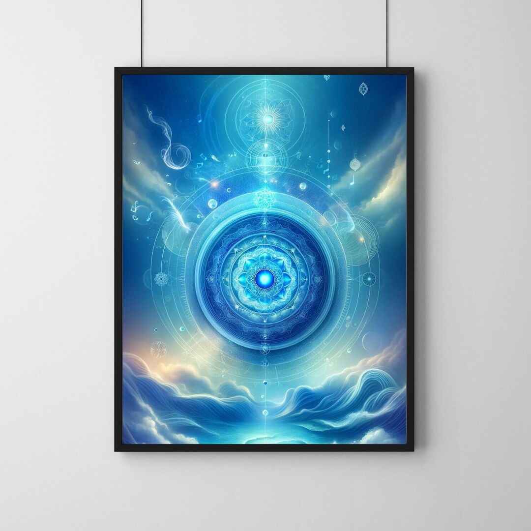 Sacred Throat Chakra Energy Flow Digital Print - Spiritual Vortex ...