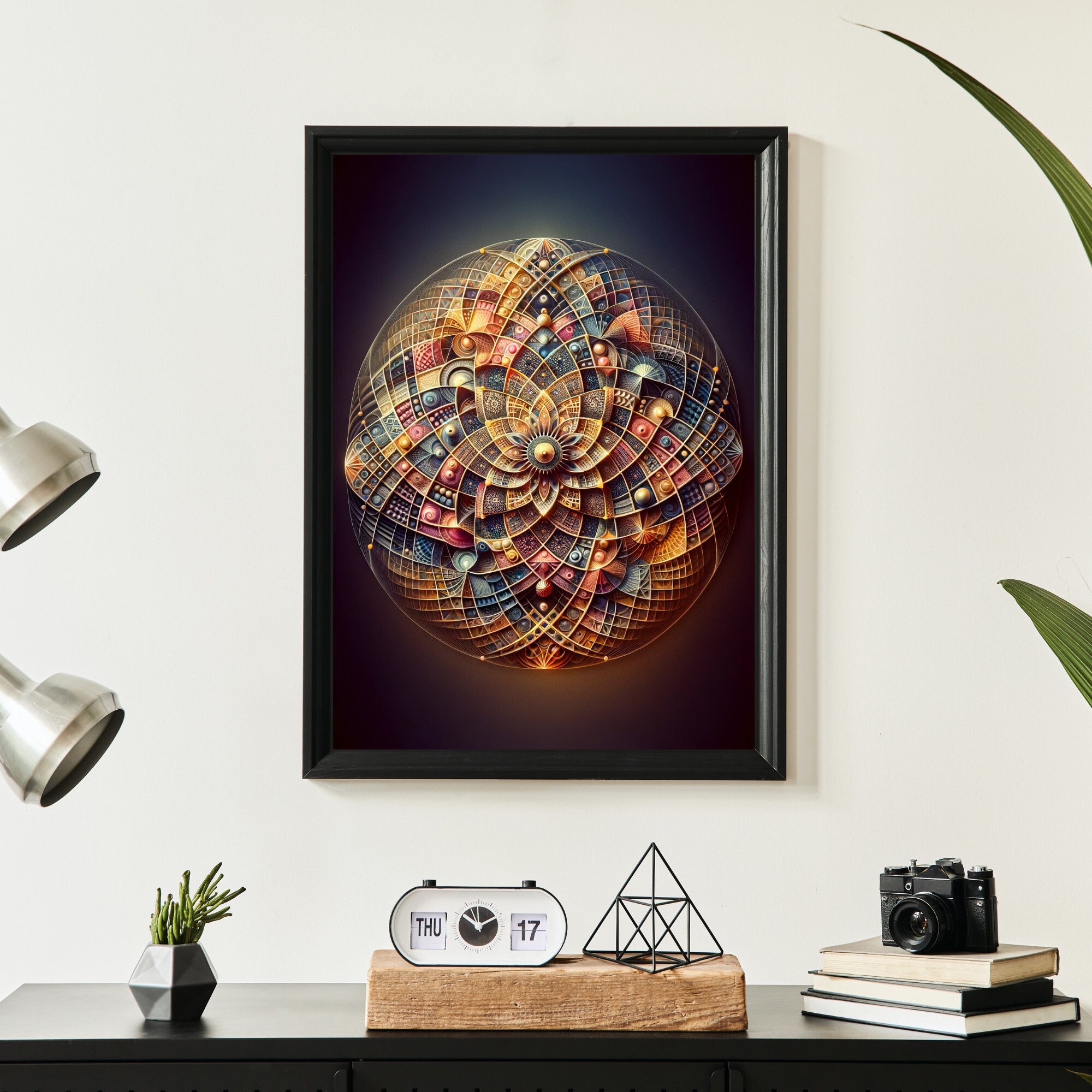 Sacred Geometry Digital Art Print Vibrant Spiritual Mandala for ...