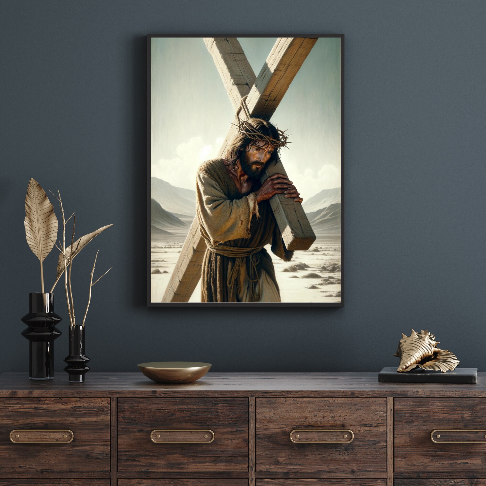 Jesus Christ's Sacrifice: Inspirational Digital Art Print of Christ ...