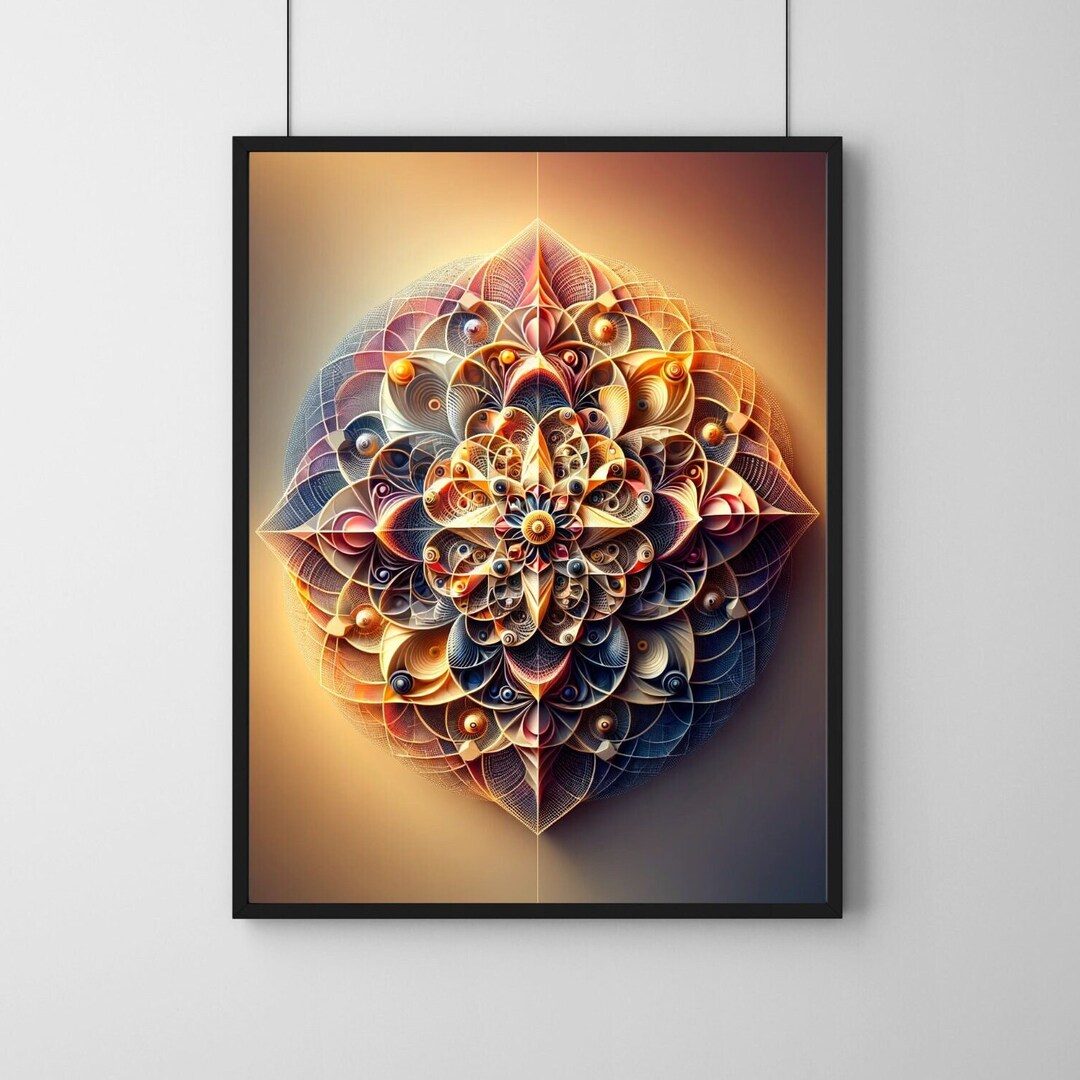 Sacred Geometry Digital Art - Spiritual Mandala & Energy Healing Wall ...