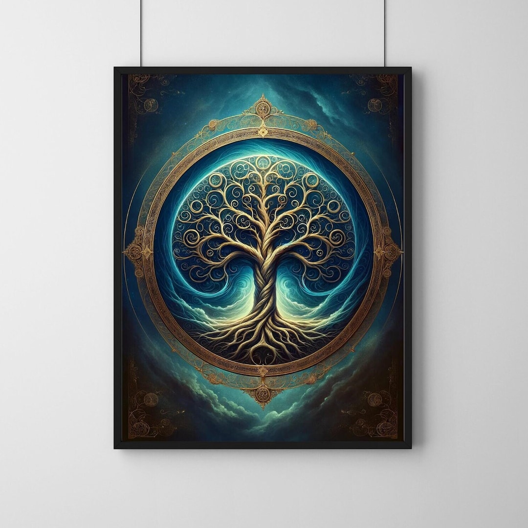 Mystical Vortex Tree of Life Digital Art: Sacred Geometry, Cosmic ...