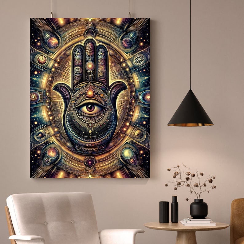 Hamsa Hand Cosmic Visions Digital Print Sacred Geometry & Celestial ...