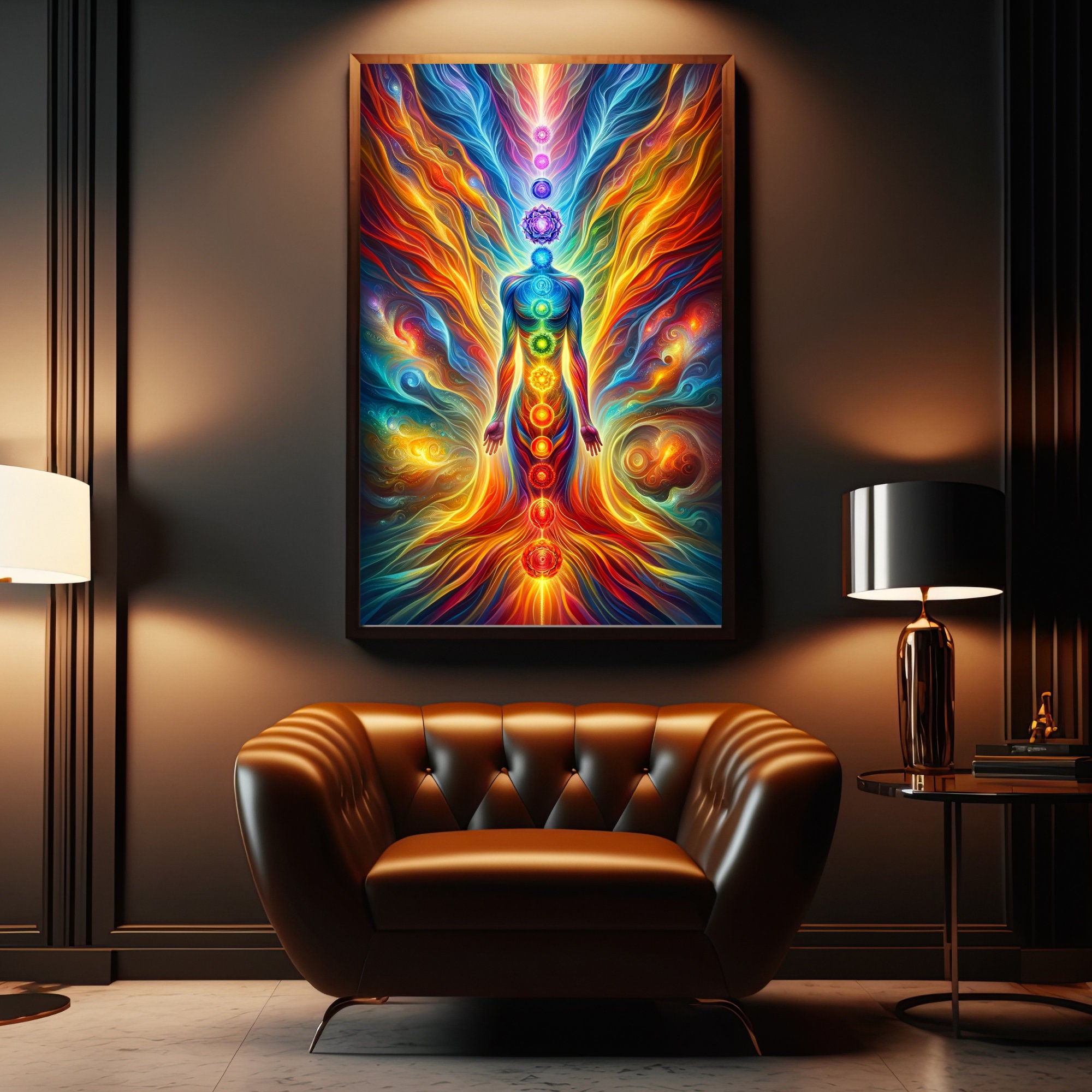Spiritual Energy Chakras Art - Vibrant Digital Print of Sacred Geometry ...