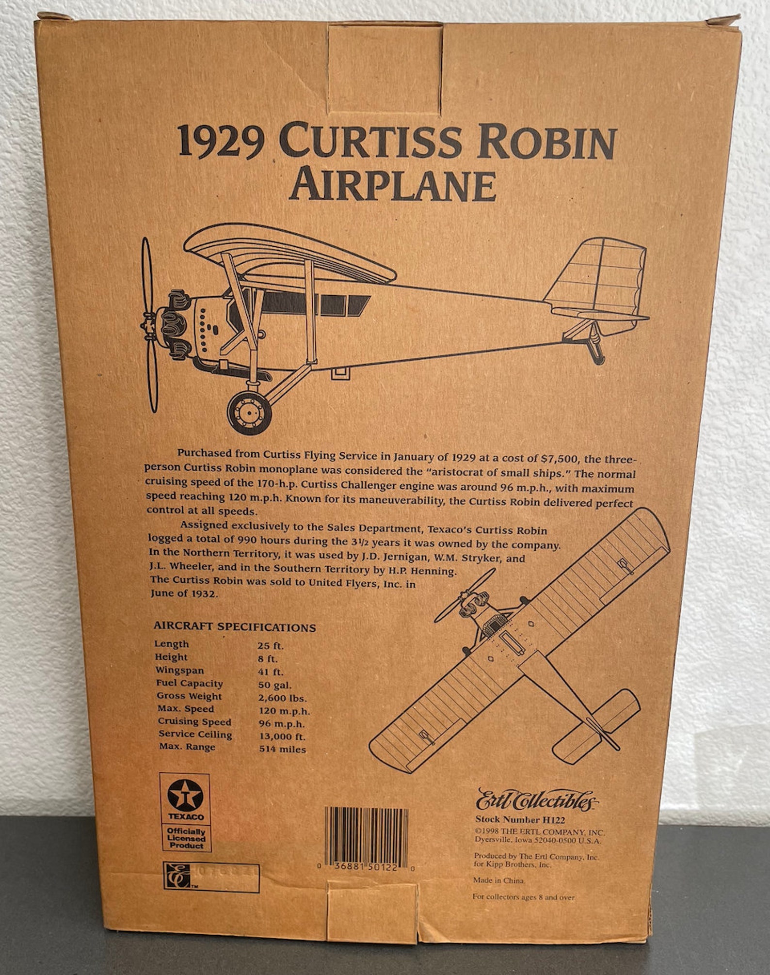1998 Wings of Texaco | 1929 Curtiss Robin Airplane | Die Cast | Red ...