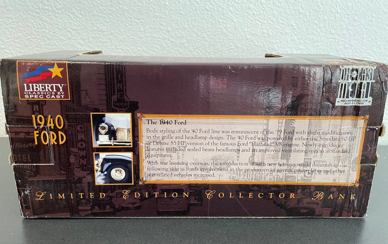 VINTAGE 1940 Ford Convertible Limited Edition Collector Bank Liberty ...