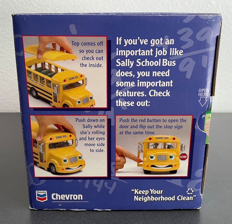2001 the Chevron Cars | Sally School Bus | Techron | Collectible ...