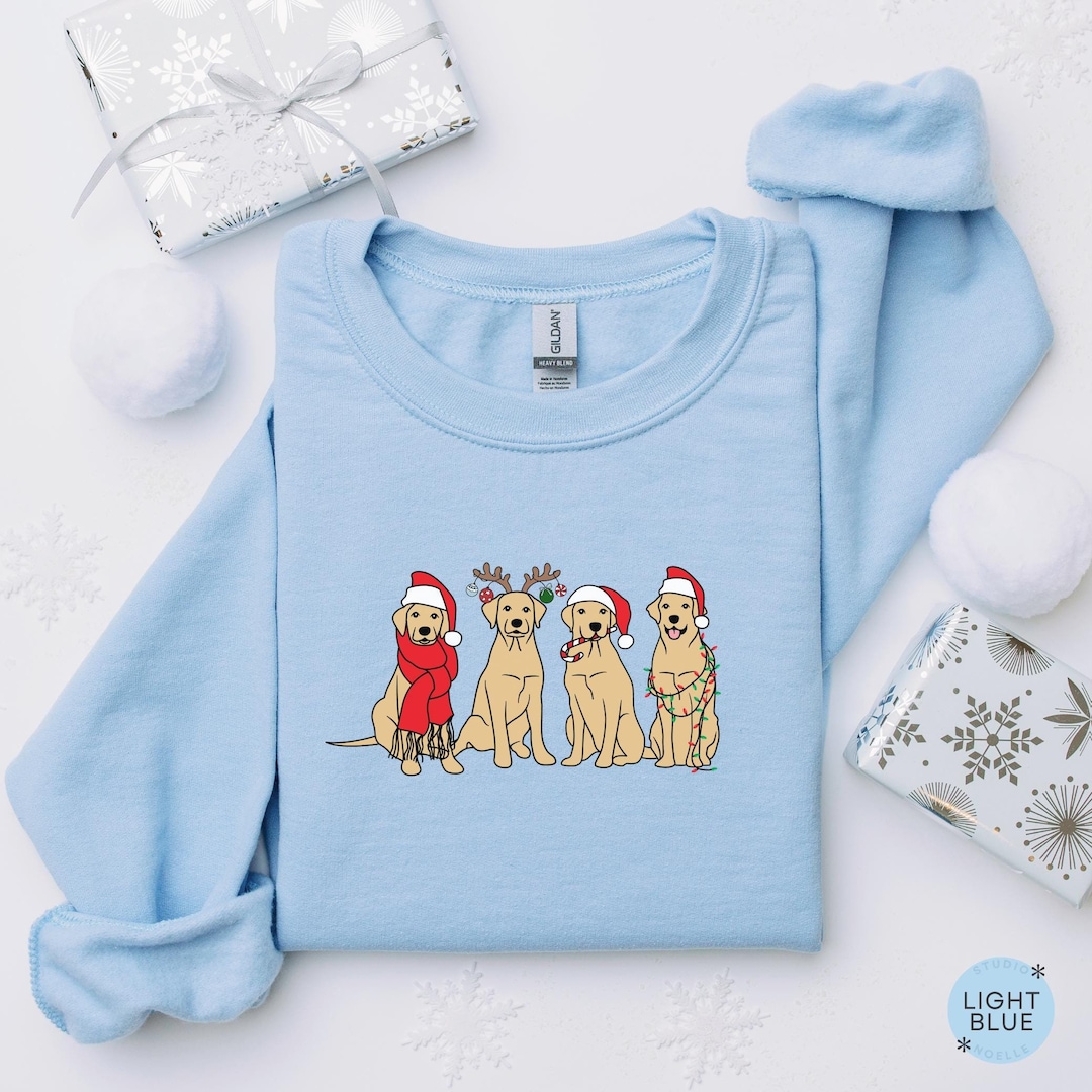 Yellow Lab Christmas Sweater, Christmas Dogs Crewneck, Dog Mom Gifts ...