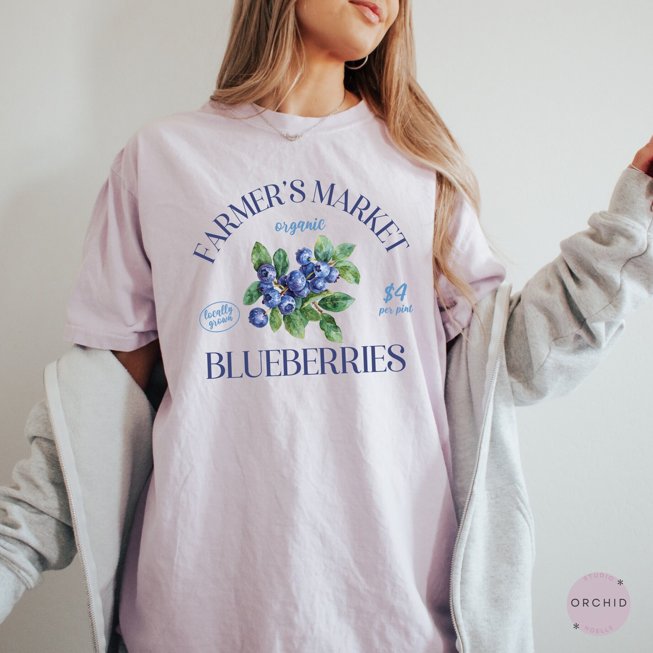 Fruit Market Shirt, Blueberry T-shirt, Farmers Market Tee, Blueberry ...