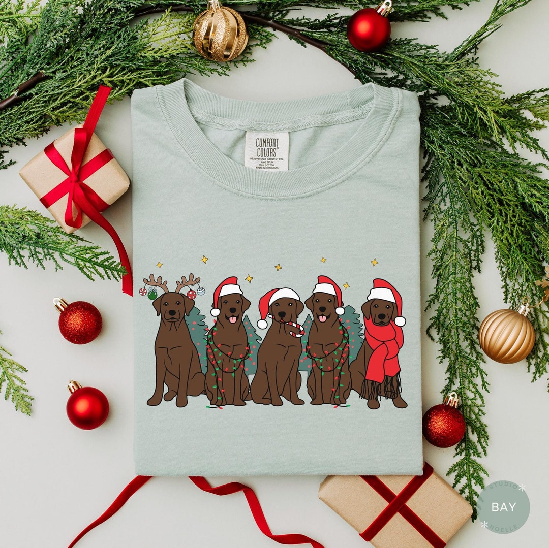 Christmas Chocolate Lab Shirt, Christmas Dogs Tshirt, Labrador ...