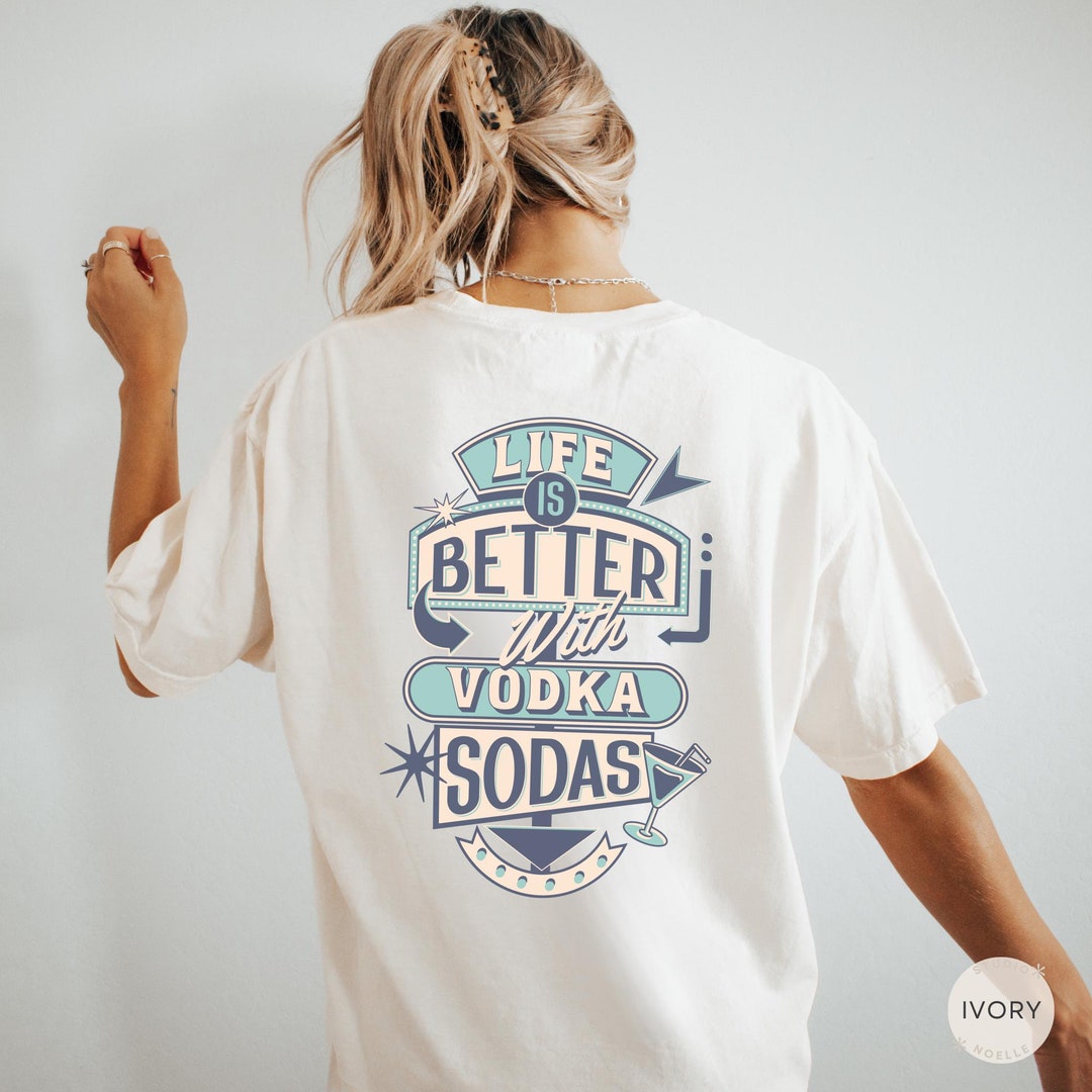 Vodka Soda Cocktail Shirt, Vodka Lover Tshirt, Retro Cocktail Social ...