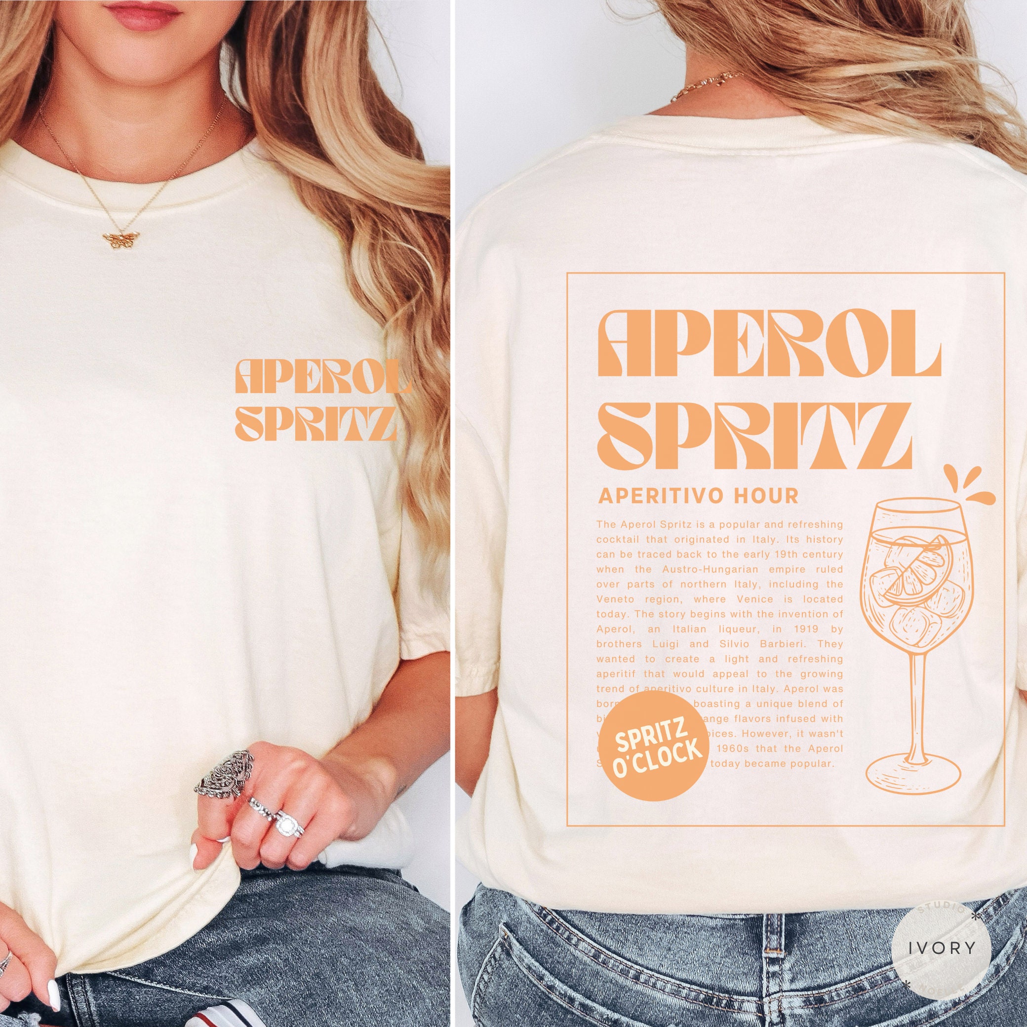 Aperol Spritz Shirt, Summer Day Drinking T-shirt, Retro Alcohol Drink ...