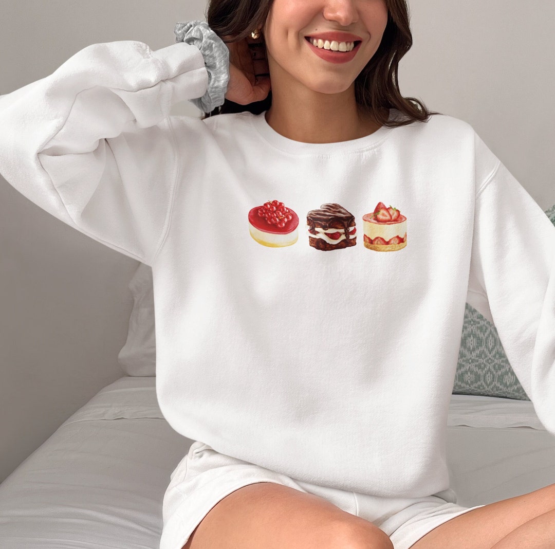 Pastry Baked Goods Crewneck, Cute Strawberry Cheesecake, Chocolate ...